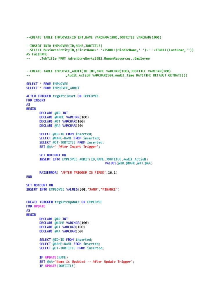 Triggers and Procedures | PDF | Data Management | Databases