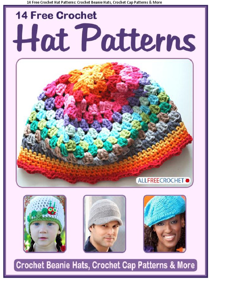 14 Free Crochet Hat Patterns | PDF | Crochet | Yarn