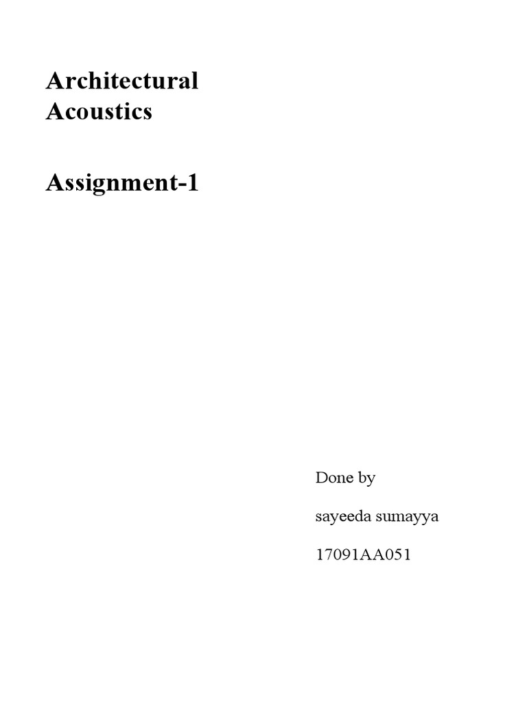 Assignment 1 Acoustics Pdf Sound Waves