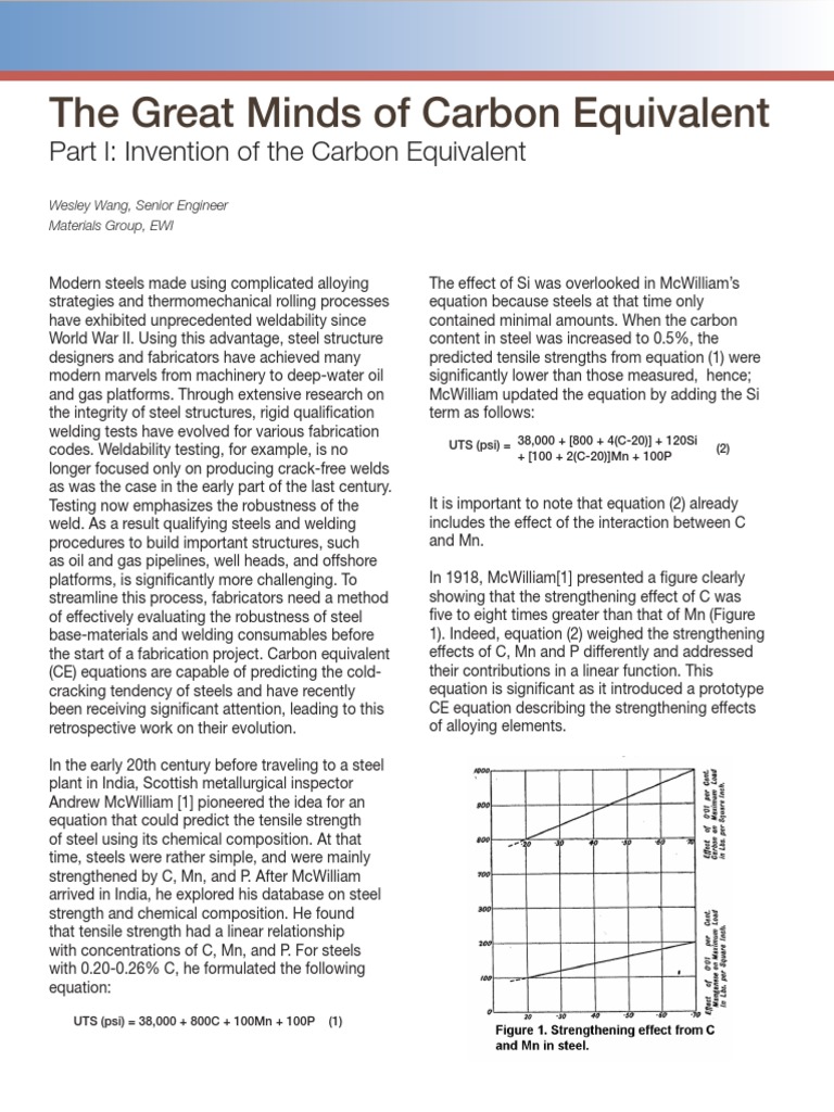 Evolution of Carbon Equivalent in Steel | PDF | Welding | Construction