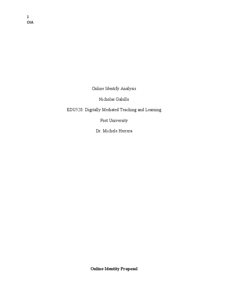 Online Identity Analysis | PDF | Social Media | Popular Culture & Media ...