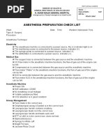 Anesthesia Checklist | PDF | Breathing | Anesthesia