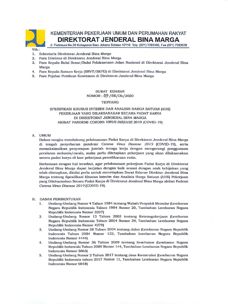 SE Dirjen BM No.09 Tahun 2020 PDF | PDF