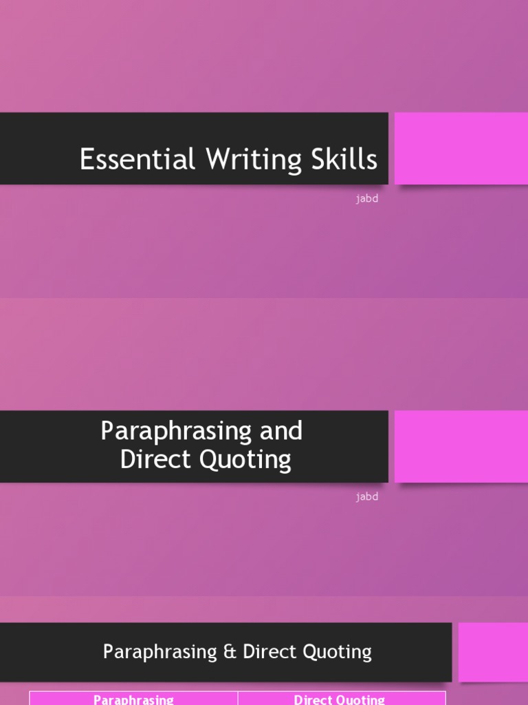 Essential Writing Skills | PDF