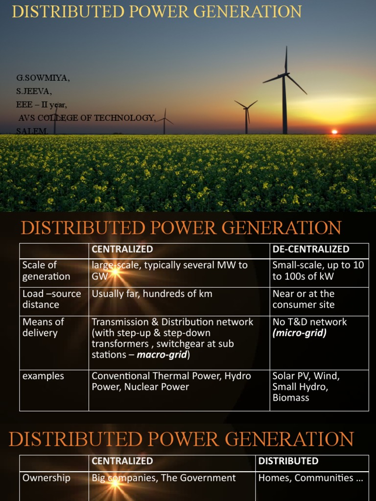 Distributed Power Generation | PDF | Electricity Generation ...