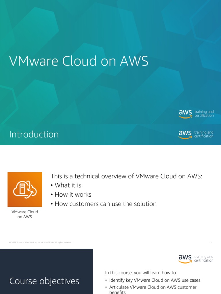 AWS STP VMware Cloud On AWS Complete v3 20-Nov-19 PDF | PDF | Amazon Web Services | Cloud Computing