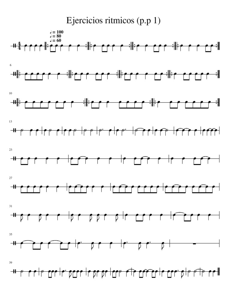 Ejercicios Ritmicos (P.P 1) PDF | PDF