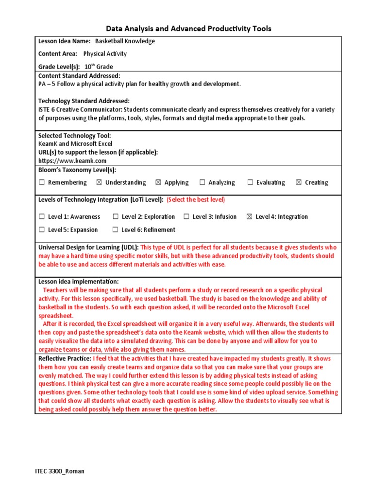 Data Analysis Lesson Idea Template | PDF | Pedagogy | Teaching
