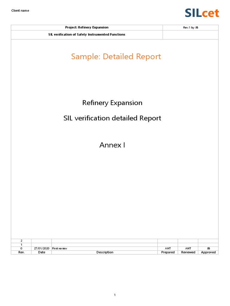 Annex I - SIL - Verification - Report | PDF | Systems Theory | Equipment