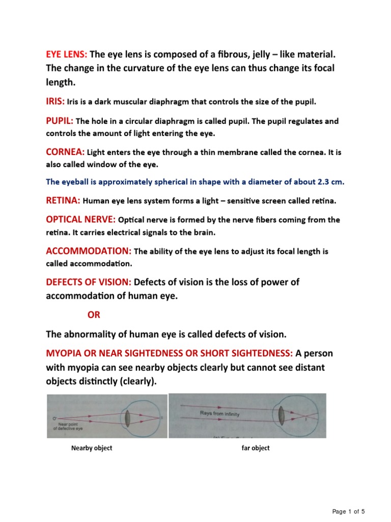 Phy - Human Eye - Part 1 | PDF | Human Eye | Eye