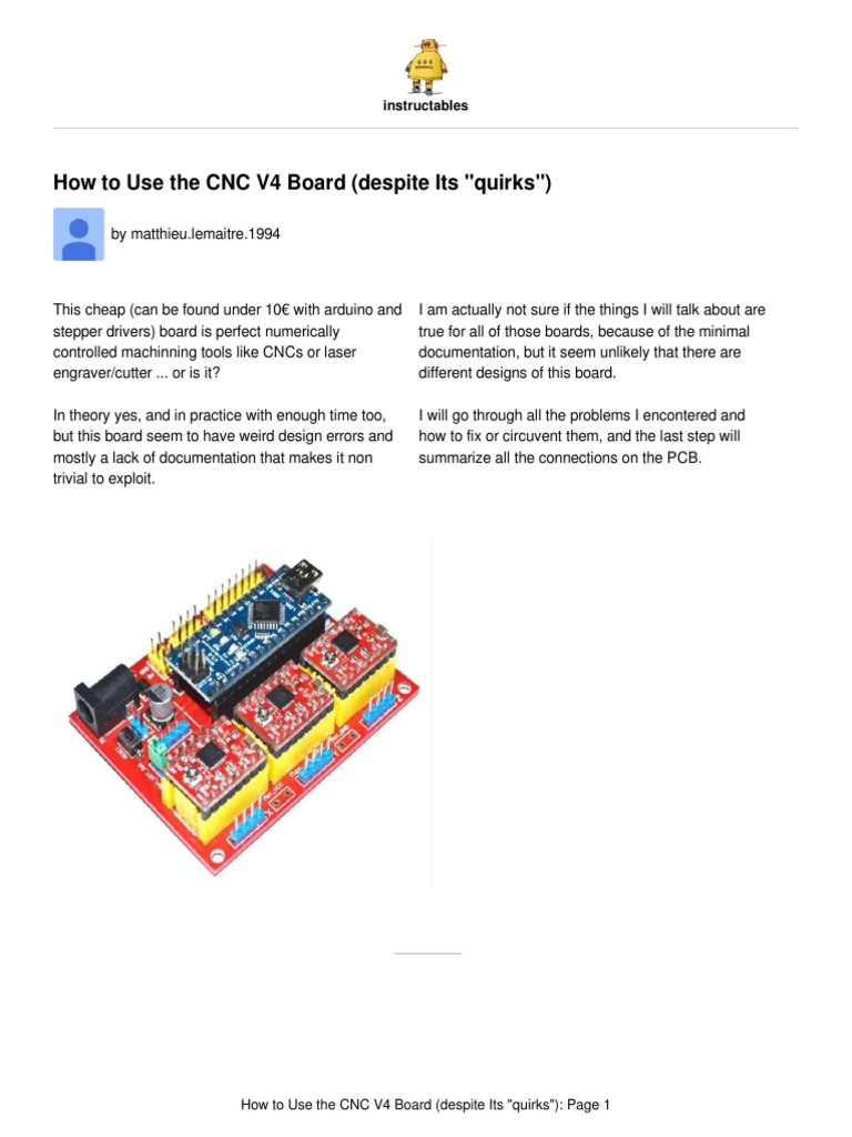 CNC V4 Board Setup and Fixes | PDF | Numerical Control | Computer Hardware