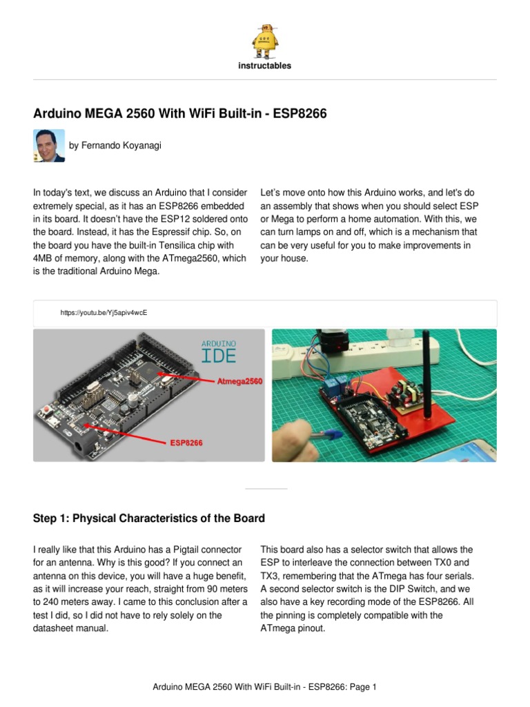 Arduino MEGA 2560 With WiFi Built in ESP8266 PDF | PDF | Flash Memory ...