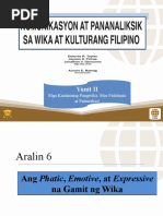 Grade 11 - Conative, Informative at Labeling Na Gamit NG Wika | PDF