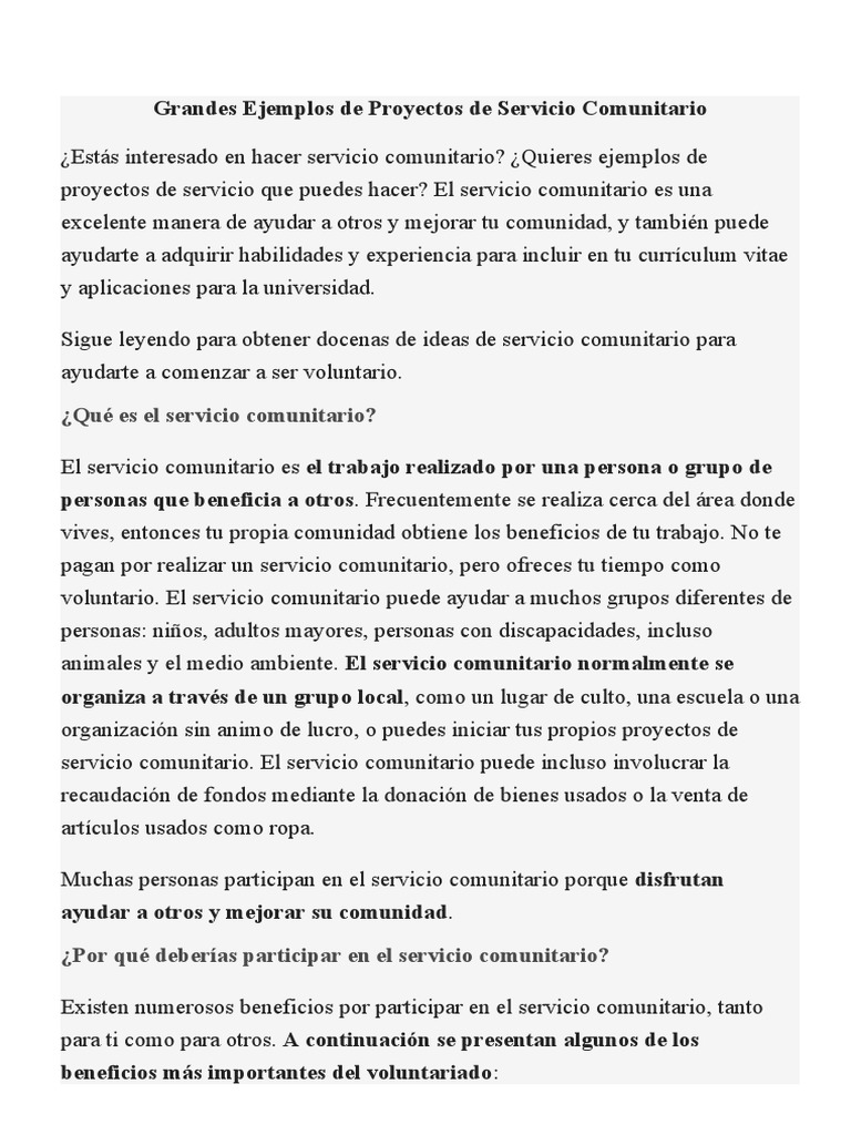Proyectos de Servicio Comunitario | PDF | Hospital