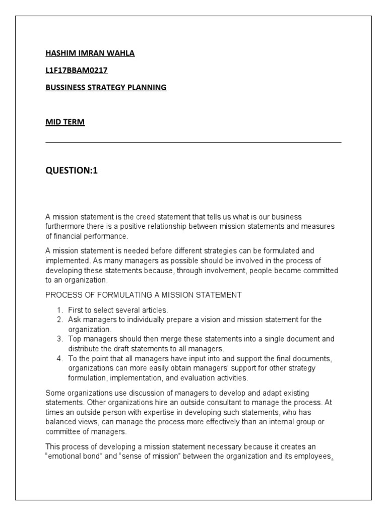 HASHIM IMRAN WAHLA Mid | PDF | Business | Economies