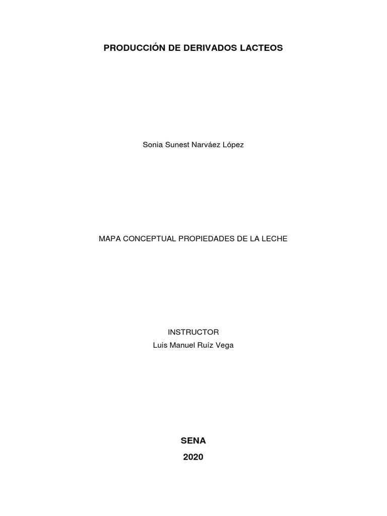 Mapa Conceptual Propiedades de La Leche | PDF