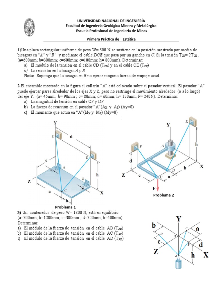 Tipo 3 - PC1 - Estatica - 2020 - 01 | PDF