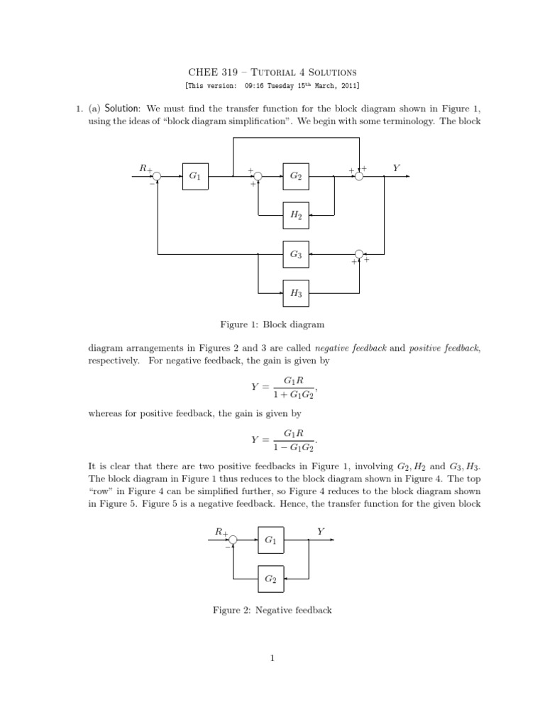 CHEE319 Tutorial 4 Soln | PDF | Laplace Transform | Mathematical Analysis