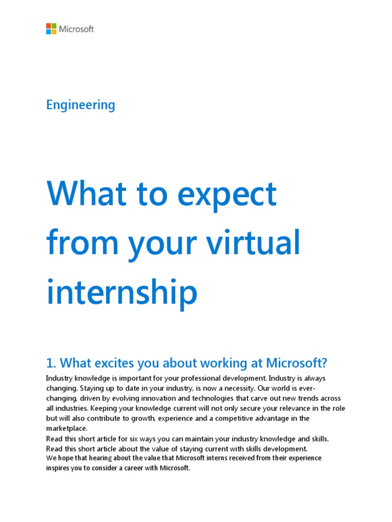 What To Expect From Your Virtual Internship: Engineering | PDF ...