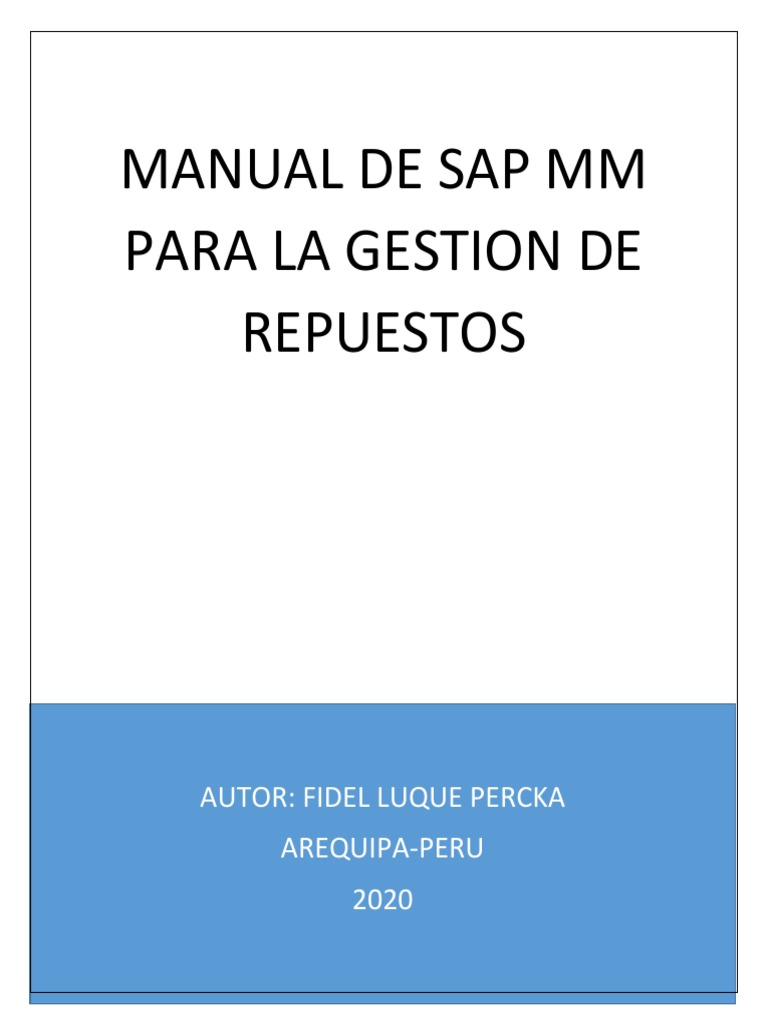 Manual de Sap MM Gestion de Materiales | PDF | Sap Se | Ventana ...