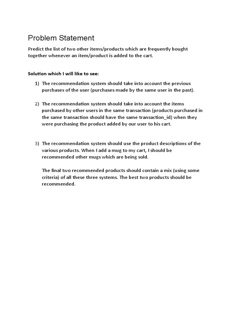Problem Statement: Solution Which I Will Like To See | PDF