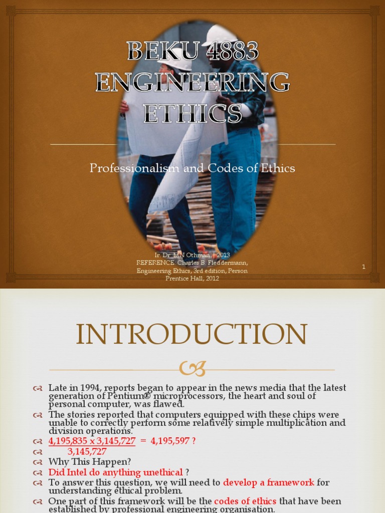 Engineering Ethics 2 Professionalism And Codes Of Ethics Pdf