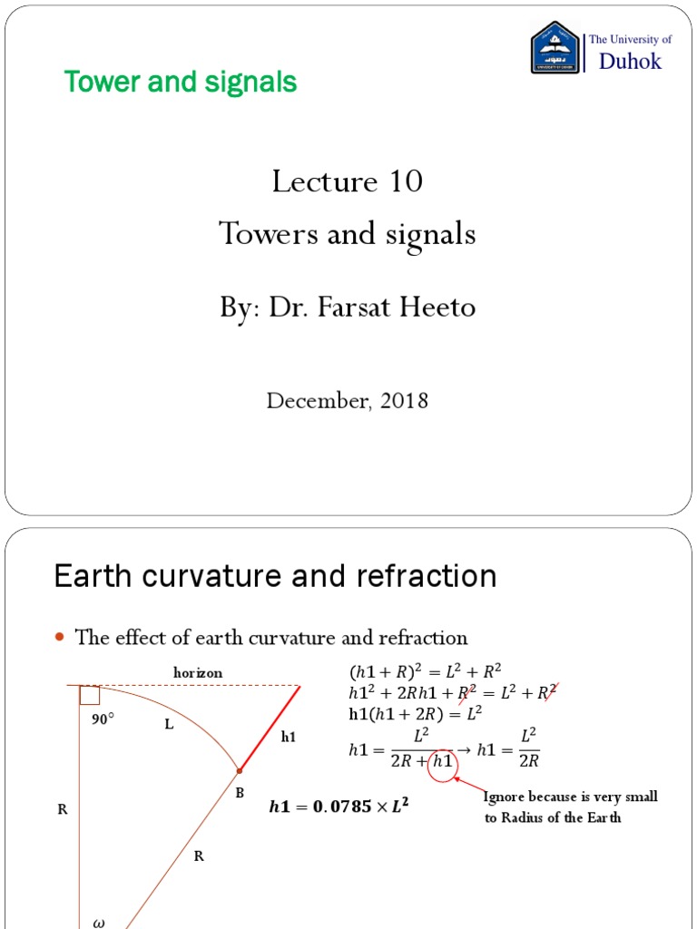 Signal Tower Height Calculation | PDF | Horizon | Phase (Waves)