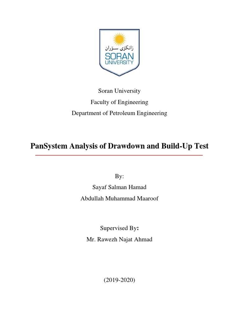 Pansystem Analysis of Drawdown and Build-Up Test | PDF | Petroleum ...