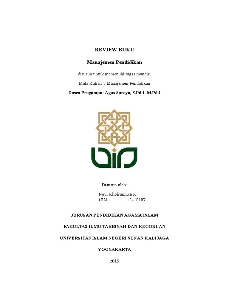 Review Buku Manajemen Pendidikan | PDF | Karier & Perkembangan ...