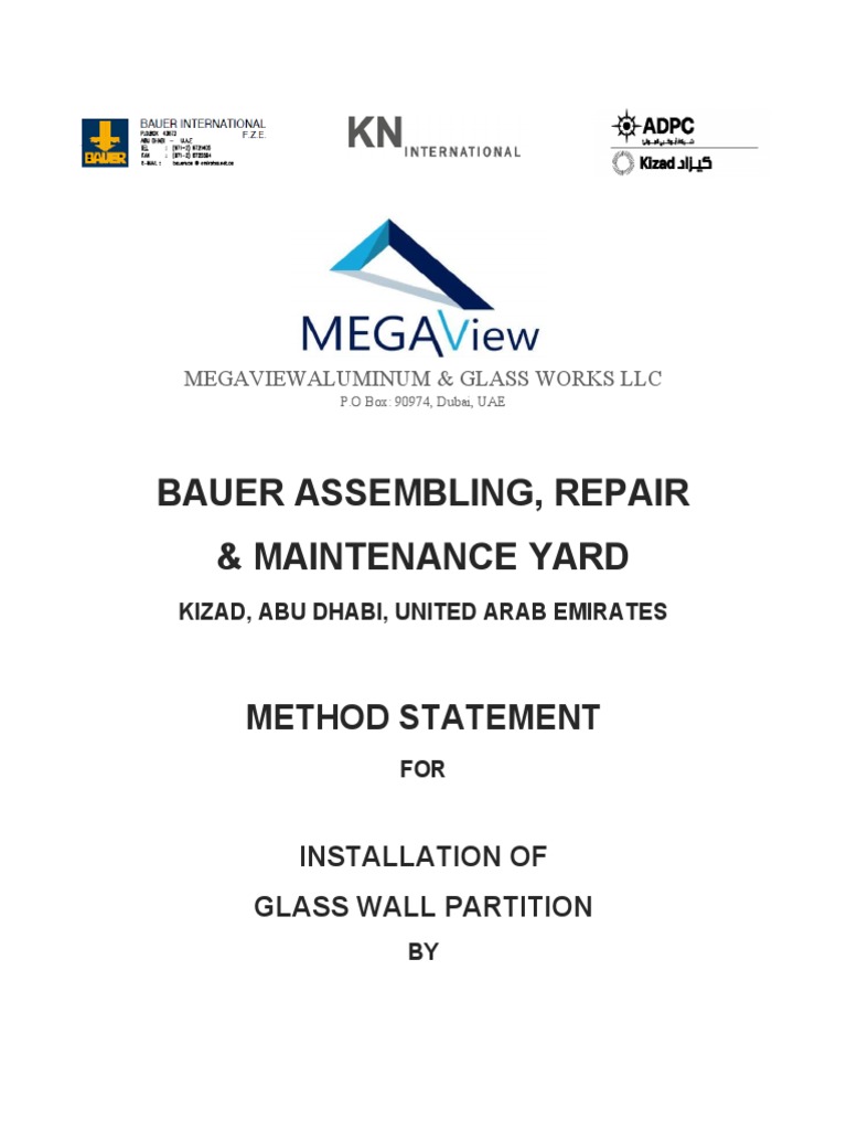 Bauer - Method of Statement For Glass Wall Partition | PDF | Safety ...