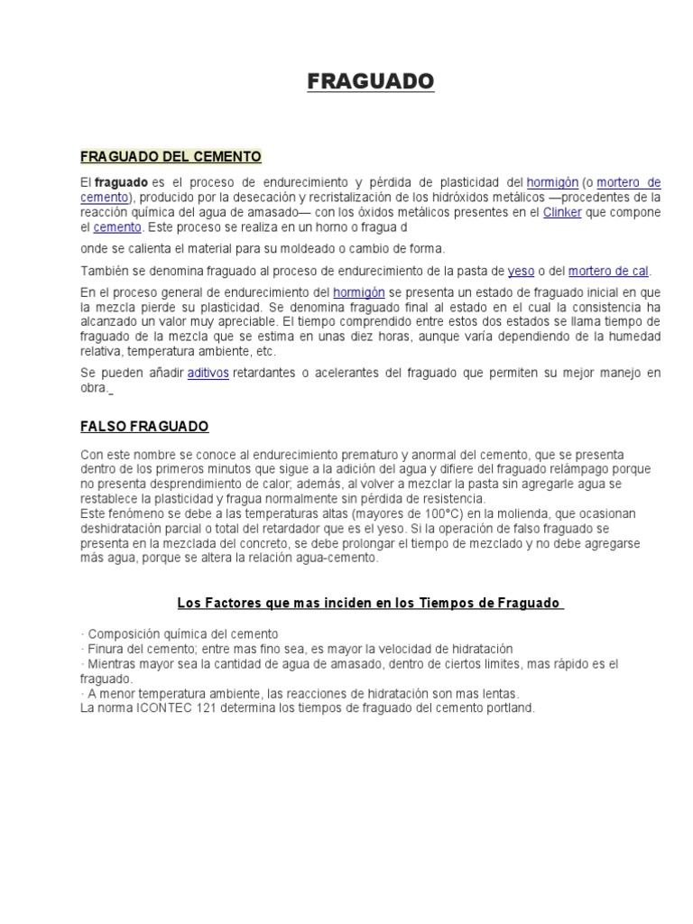 FRAGUADO Del Cemento | PDF | Tecnología