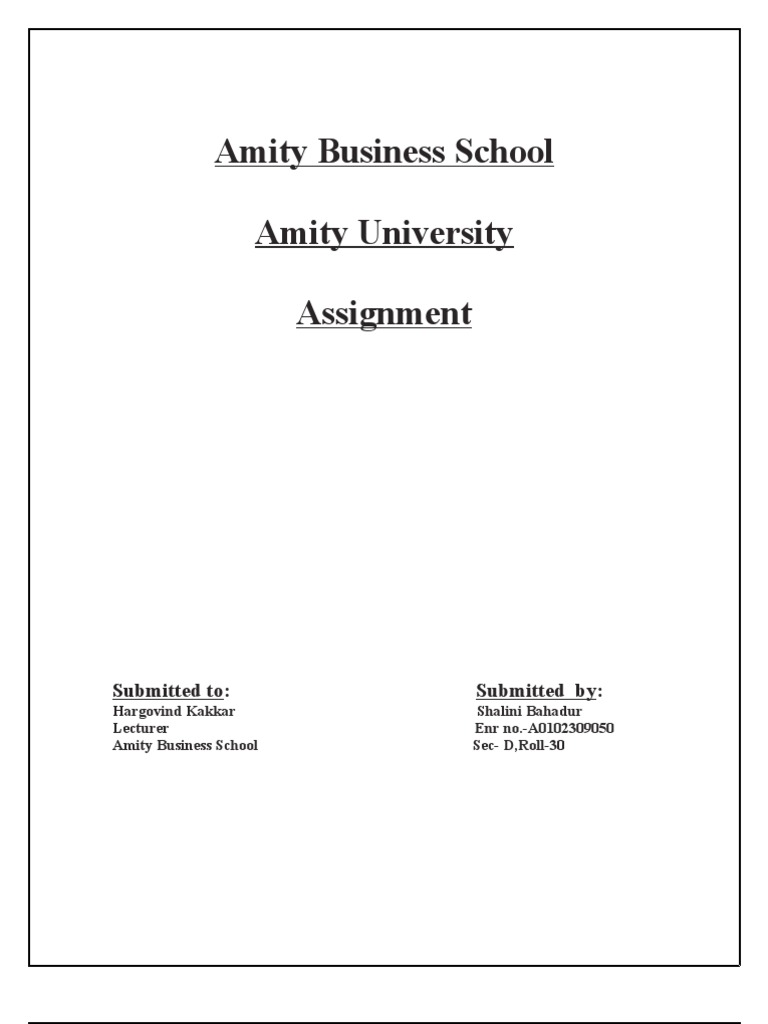 Amity Business School Amity University Assignment | PDF | Offshoring ...