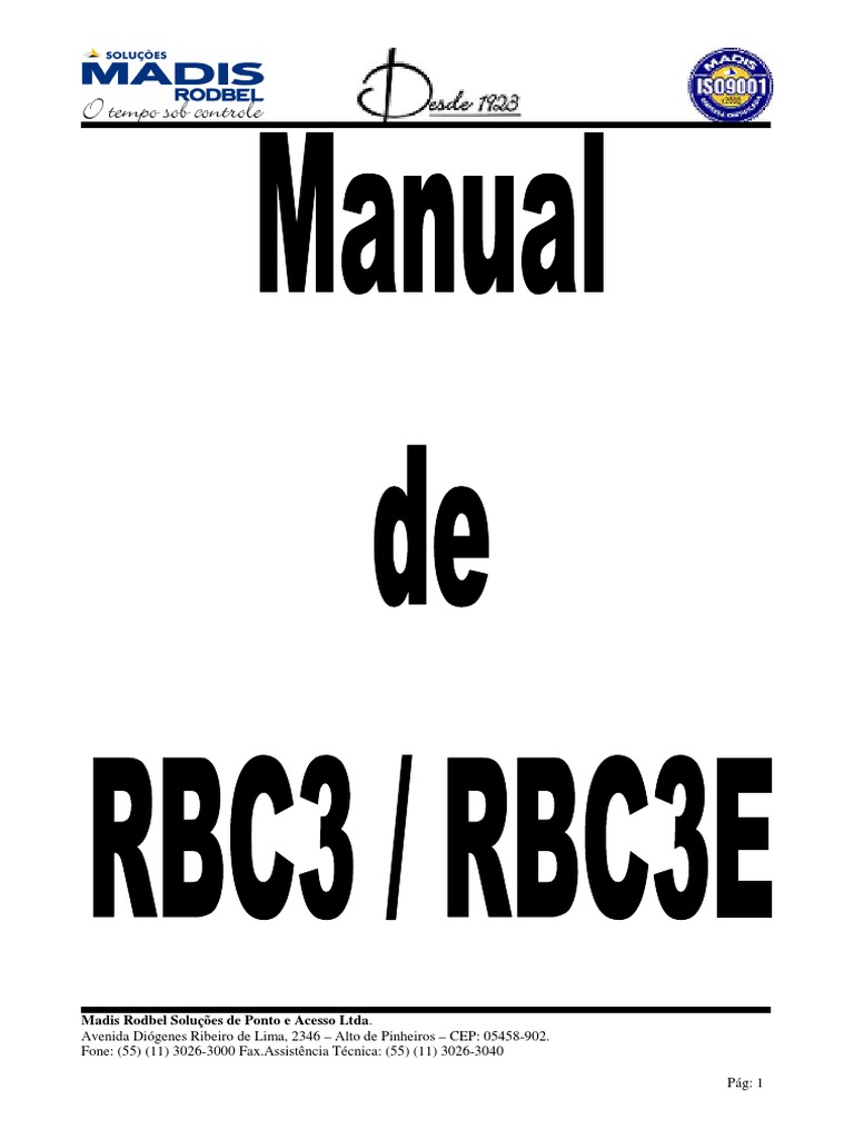 Manual RBC3 RBC3E-R1 | PDF | Relé | Tempo