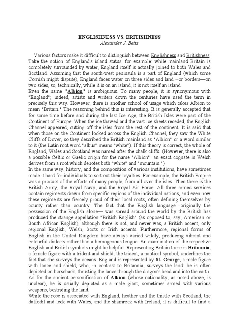 Englishness VS Britishness | PDF | Great Britain | United Kingdom