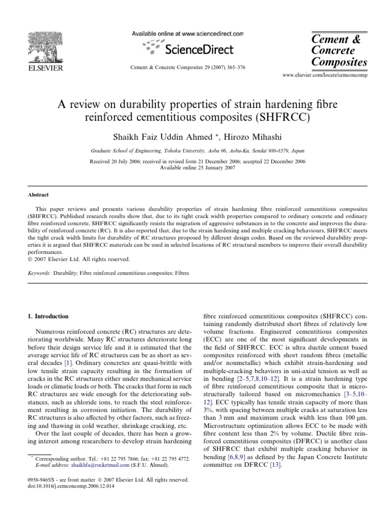 Crack Width Control with SHFRCC | PDF | Fracture | Concrete