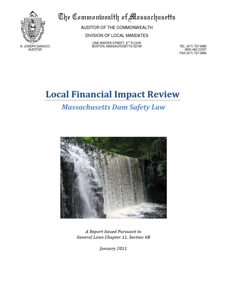 Massachusetts Dam Safety Financial Review | PDF | Dam | Regulatory ...