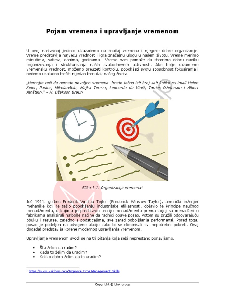 Pojam Vremena I Upravljanje Vremenom | PDF