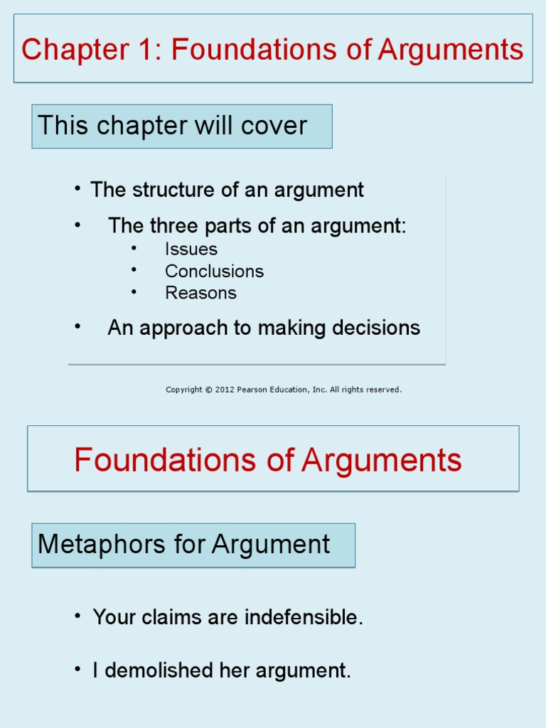 Chapter 1 Foundations of Arguments | PDF | Argument | All Rights Reserved