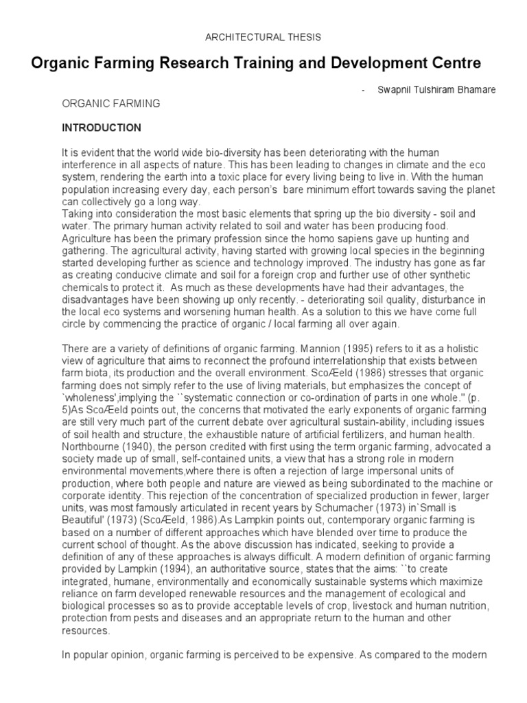 Organic Farming Research Training and Development Centre: Architectural ...