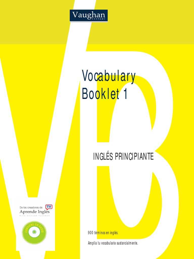 Vocabulary Booklet 1: Inglés Principiante