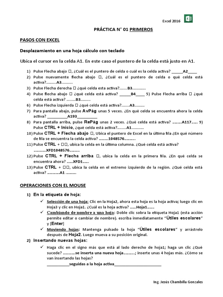 Excel2016 Practica 01 SOLUCION | PDF | Hoja de cálculo | Informática