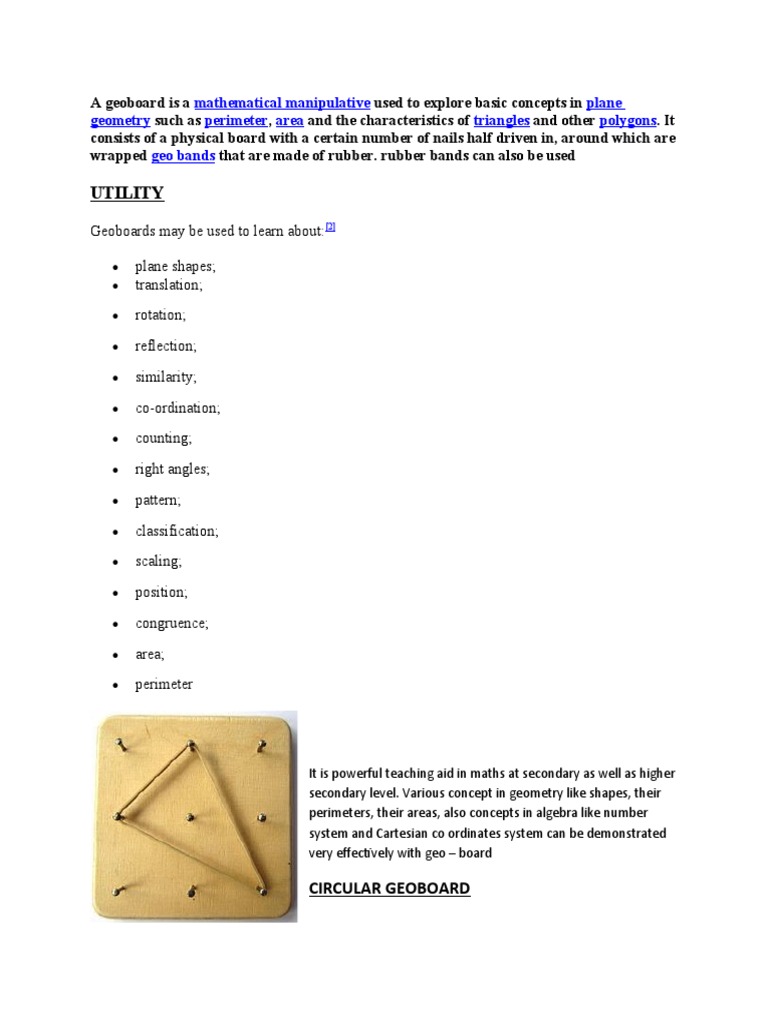 Utility: Mathematical Manipulative Plane Geometry Perimeter Area ...