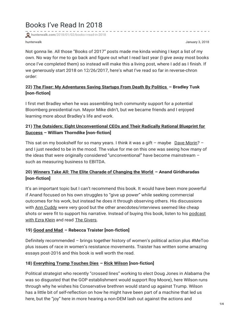 Books Ive Read in 2018 | PDF