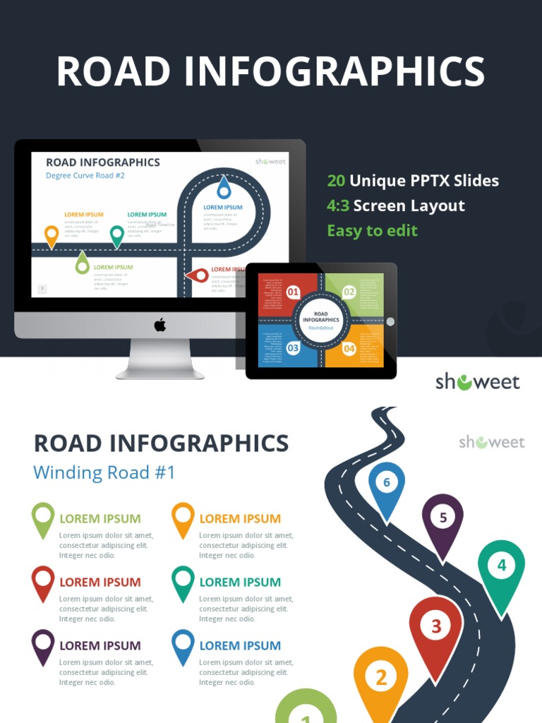 Road Infographics PowerPoint Slides | PDF