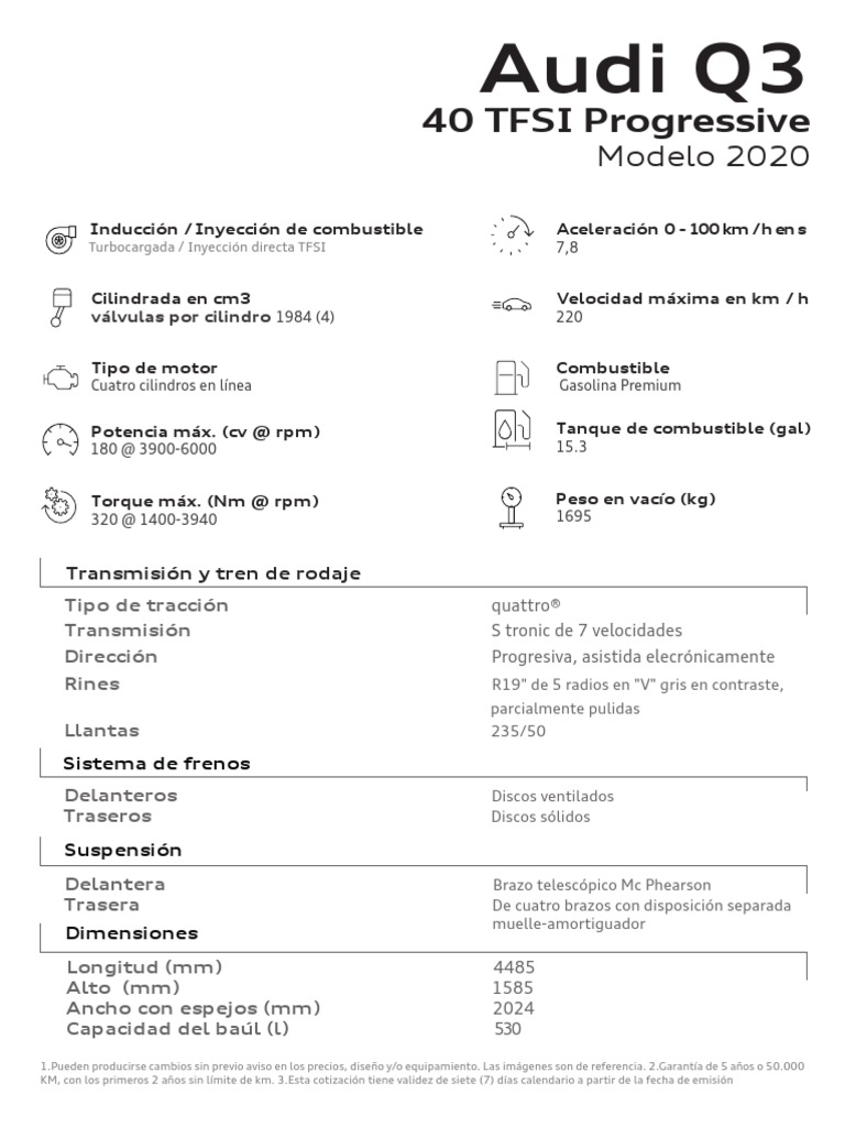 Audi q3 40 Tfsi Progressive | PDF | Sistema de freno antibloqueo | Airbag