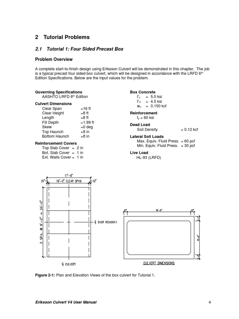 Tutorial 1 Four Sided Precast Culvert | PDF | Dialog Box | Button ...
