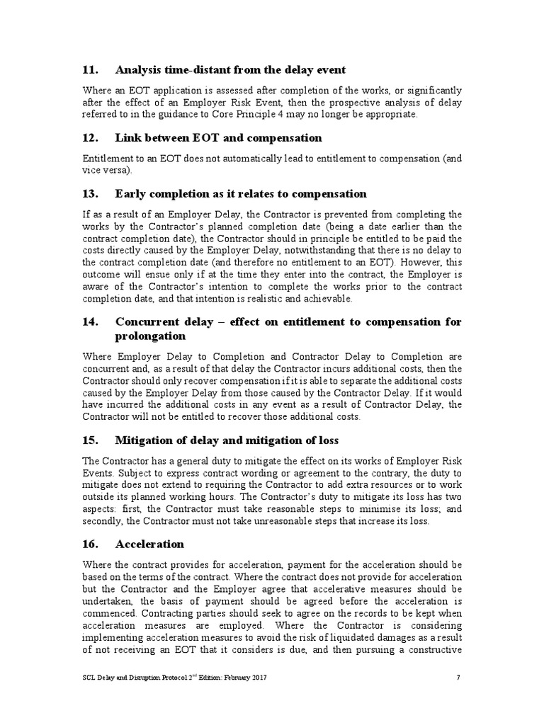 SCL Delay and Disruption Protocol 2017 | PDF | Risk | Common Law