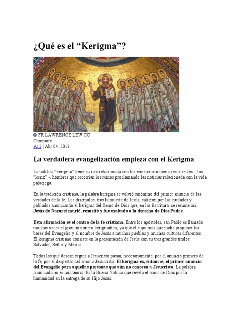 Qué Es El Kerigma | PDF | Jesús | imperio Bizantino