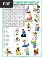 Daily Routines Vocabulary Esl Crossword Puzzle Worksheets For Kids | PDF