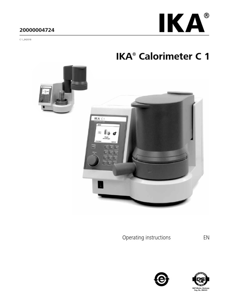 Ika c1 Calorimeter Manual | PDF | Menu (Computing) | Power Supply
